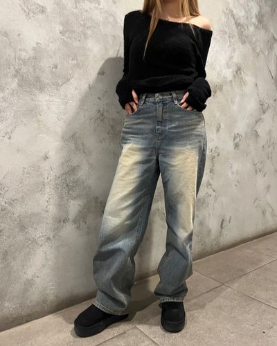 ウォッシング ルーズ ワイド デニム パンツ | いつでも送料0円ーNO.1レディスファッション韓国通販 amood(アムード）